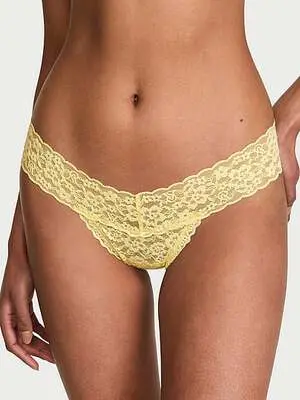 Victoria's Secret The Lacie Lace Thong Panty - Yellow