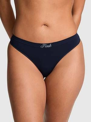 Pink Seamless Thong Panty - Blue