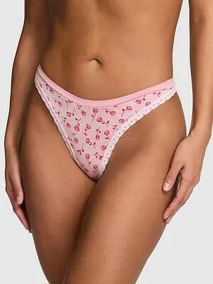 Pink Seamless High-leg Thong Panty - Floral