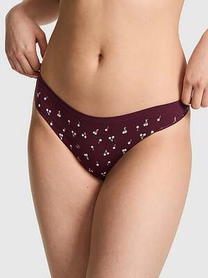 Pink Seamless Thong Panty - Print
