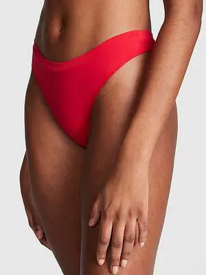 Pink Seamless High-leg Thong Panty - Red