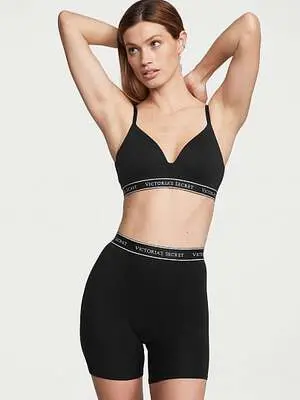Victoria's Secret Cotton Logo High-waist Boxer Brief Black