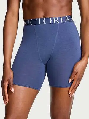 Victoria's Secret Cotton Logo High-waist Boxer Brief - Blue