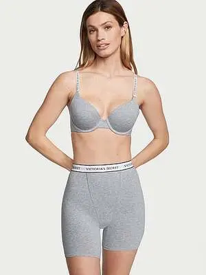 Victoria's Secret Cotton Logo High-waist Boxer Brief Grey