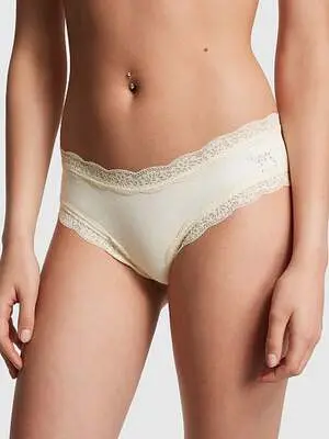 Pink Wink™ Lace-trim Cotton Cheeky Panty Beige