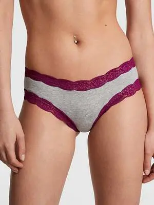 Pink Wink™ Lace-trim Cotton Cheeky Panty Grey