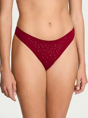 Victoria's Secret Stretch Cotton High-leg Scoop Thong Panty - Red