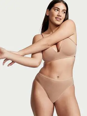 Victoria's Secret Stretch Cotton High-leg Brief Panty - Beige