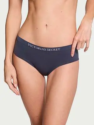 Victoria's Secret Seamless Rib Lace-trim Hiphugger Panty Grey