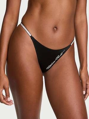 Victoria's Secret Very Sexy Shine Bow Thong Panty Black