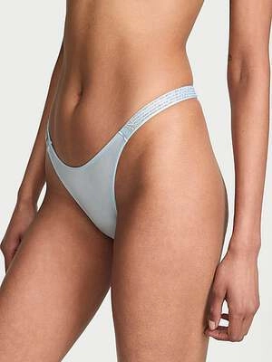 Victoria's Secret Very Sexy Shine Bow Thong Panty Blue