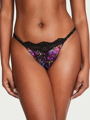 Victoria's Secret Very Sexy Shine Strap Lace Thong Panty Floral