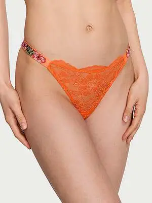 Victoria's Secret Very Sexy Shine Strap Lace Thong Panty Orange
