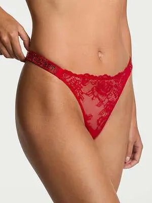 Victoria's Secret Very Sexy Double Shine Strap Smooth Thong Panty - Red