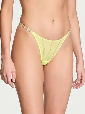 Victoria's Secret Very Sexy Shine Strap Lace Thong Panty Yellow