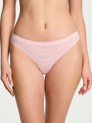 Victoria's Secret Seamless Rib Lace-trim Bikini Panty - Pink