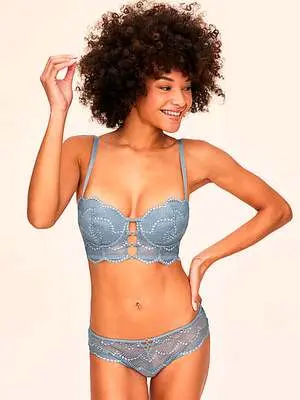 Victoria's Secret Adore Me Margaritte Push-up Longline Bra Blue