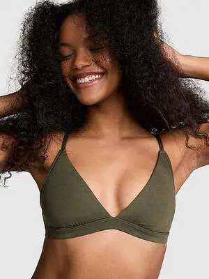Pink Comfort Unlined Triangle Bralette Green