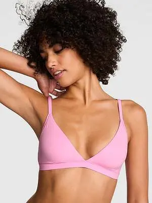 Pink Comfort Unlined Triangle Bralette Pink