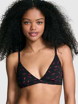 Pink Comfort Unlined Triangle Bralette Print