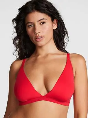 Pink Comfort Unlined Triangle Bralette Red