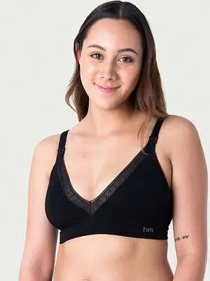 Victoria's Secret Hotmilk Caress Bamboo Wirefree Nursing Bra - Black