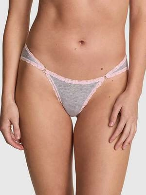 Pink Cotton Cheeky Panty - Grey