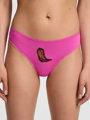 Pink Cotton Cheeky Panty - Pink