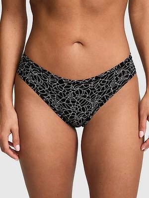 Pink Cotton Lace-trim Cheeky Panty - Print