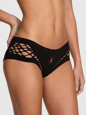 Pink Seamless Hiphugger Panty - Black