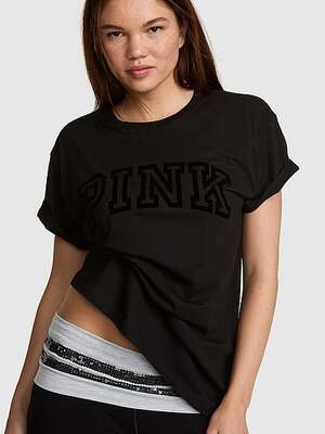 Pink Campus Cotton™ Tee - Black