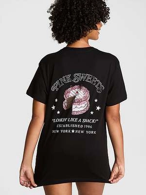 Pink Campus Cotton™ Tee - Black