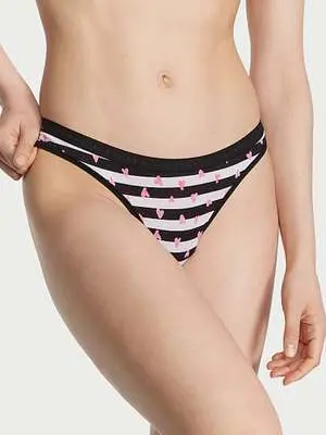 Victoria's Secret Stretch Cotton Thong Panty Multicolored