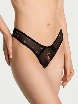 Victoria's Secret Dream Angels Sheer Lace-trim Brazilian Panty Floral