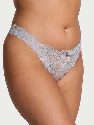 Victoria's Secret Dream Angels Sheer Lace-trim Brazilian Panty Grey