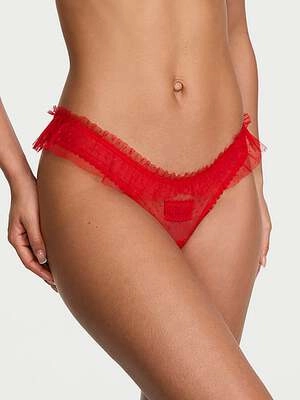 Victoria's Secret Dream Angels Lace & Mesh Brazilian Panty - Red
