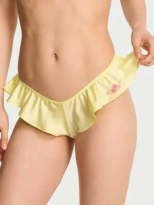 Victoria's Secret Dream Angels Sheer Lace-trim Brazilian Panty Yellow