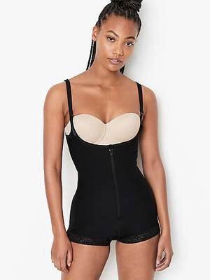 Victoria's Secret Leonisa Shapewear Extra-firm Compression Open Bust Body Shaper - Black