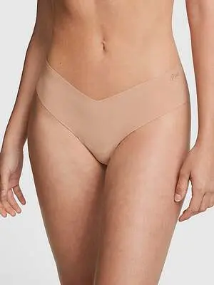 Pink No-show High-leg Thong Panty Beige