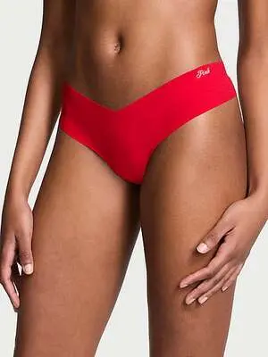 Pink No-show High-leg Thong Panty Red
