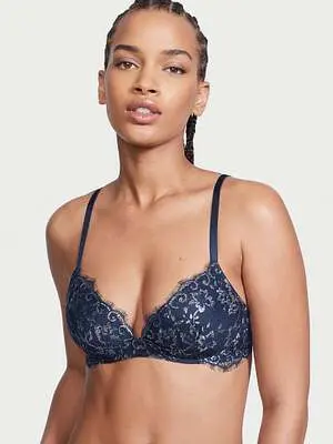 Victoria's Secret Dream Angels Lace Wireless Push-up Bra Blue