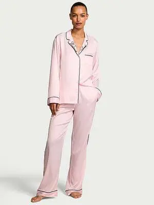 Victoria's Secret Signature Satin Long Pajama Set - Pink