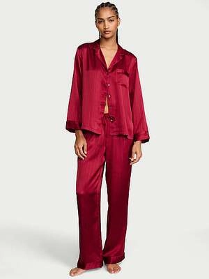 Victoria's Secret Signature Satin Long Pajama Set - Red