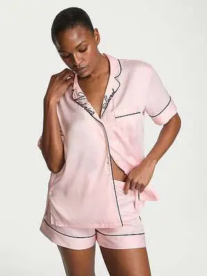 Victoria's Secret Signature Satin Short Pajama Set - Pink