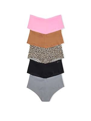 Pink 7-pack No-show Thong Panties - Print