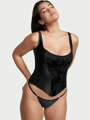 Victoria's Secret Vs Archives Burnout Satin Corset Set