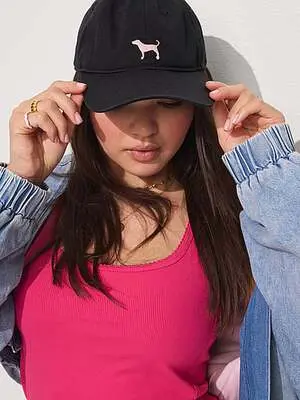 Pink Baseball Cap - Black