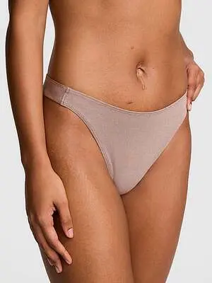 Pink Logo Thong Panty Brown