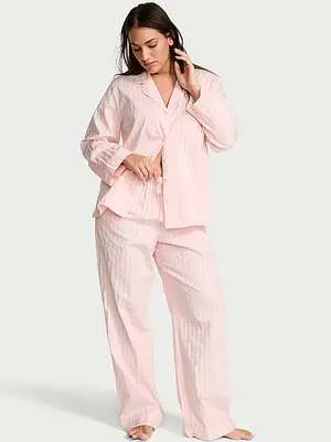 Victoria's Secret Heritage Cotton Long Pajama Set - Pink
