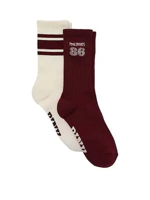 Pink 2-pack Crew Socks - Print